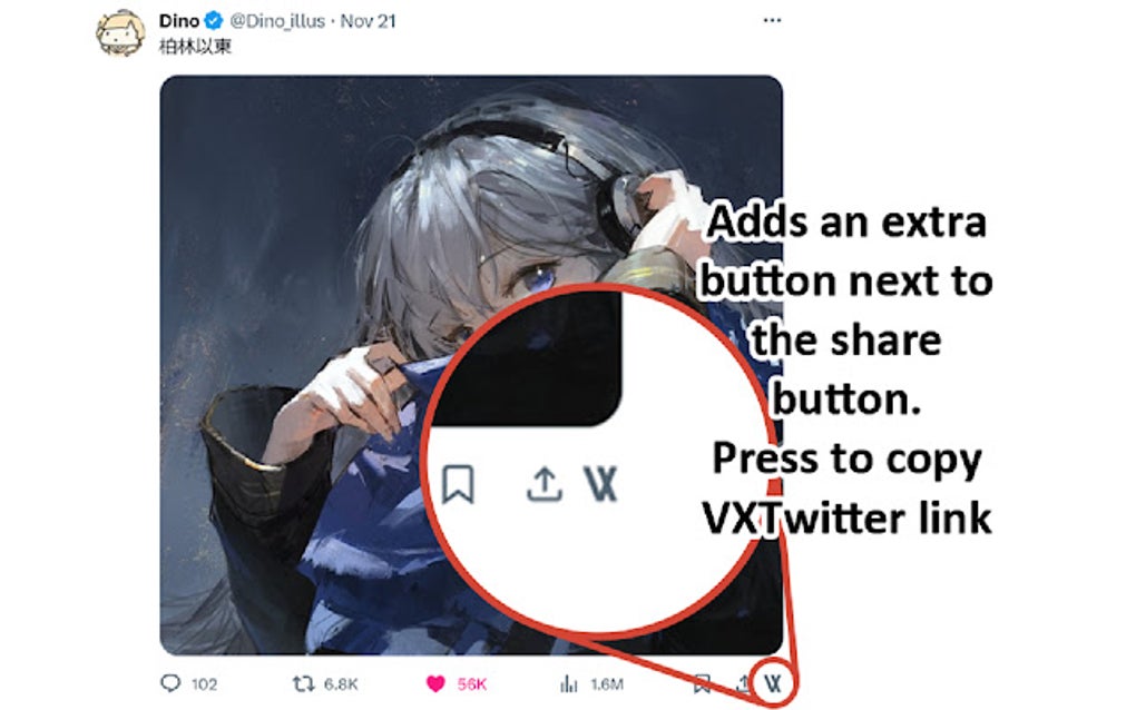 VX Twitter Share for Google Chrome - Extension Download