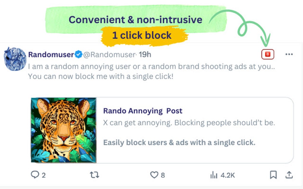 Block button for X(Twitter) para Google Chrome - Extensión Descargar