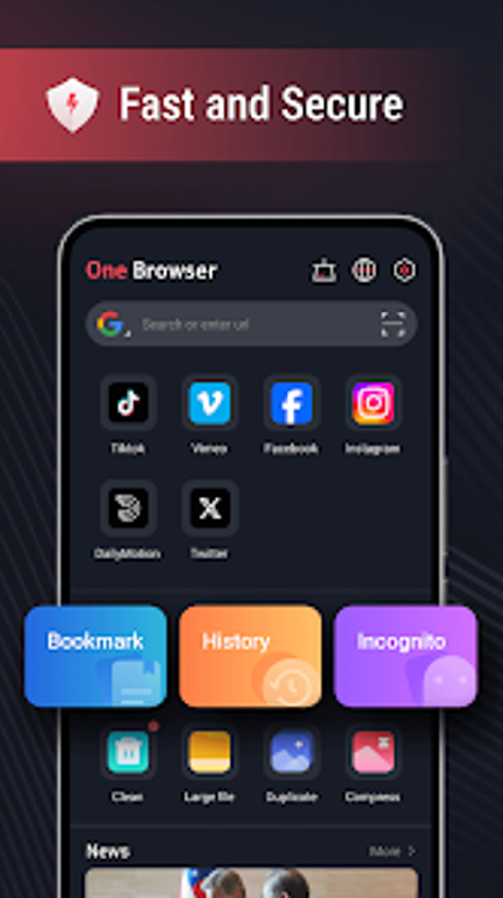 One Browser - Secure Fast for Android - Download
