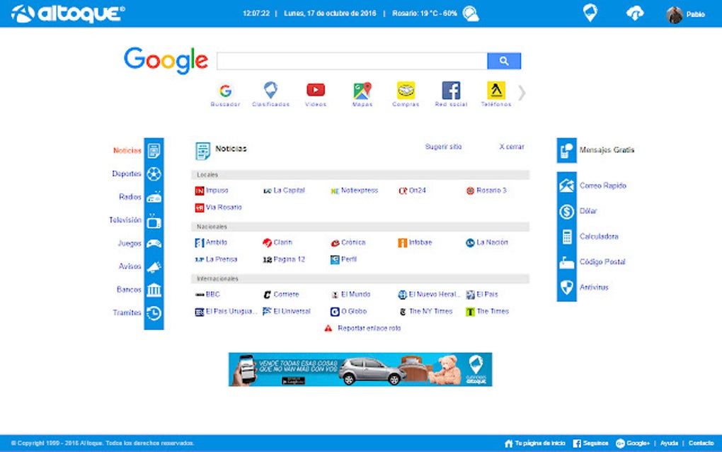 Altoque - Página de inicio Google Chrome 용 - 확장 프로그램 다운로드