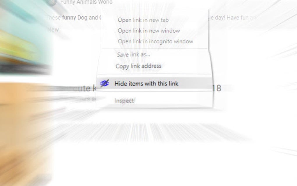 Hide items by link cho Google Chrome - Tiện ích mở rộng Tải về