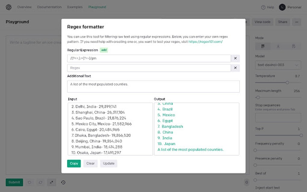 OpenAi Playground Regex for Google Chrome - Extension Download OpenAi Playground Regex for Google Chrome - Extension Download