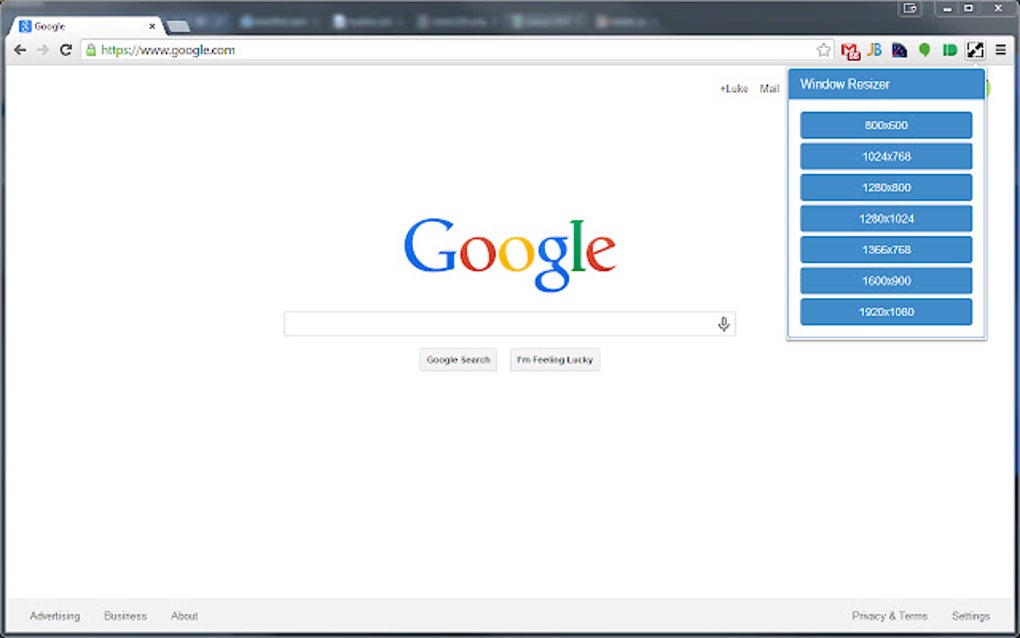 Window Resizer for Google Chrome - Extension Download