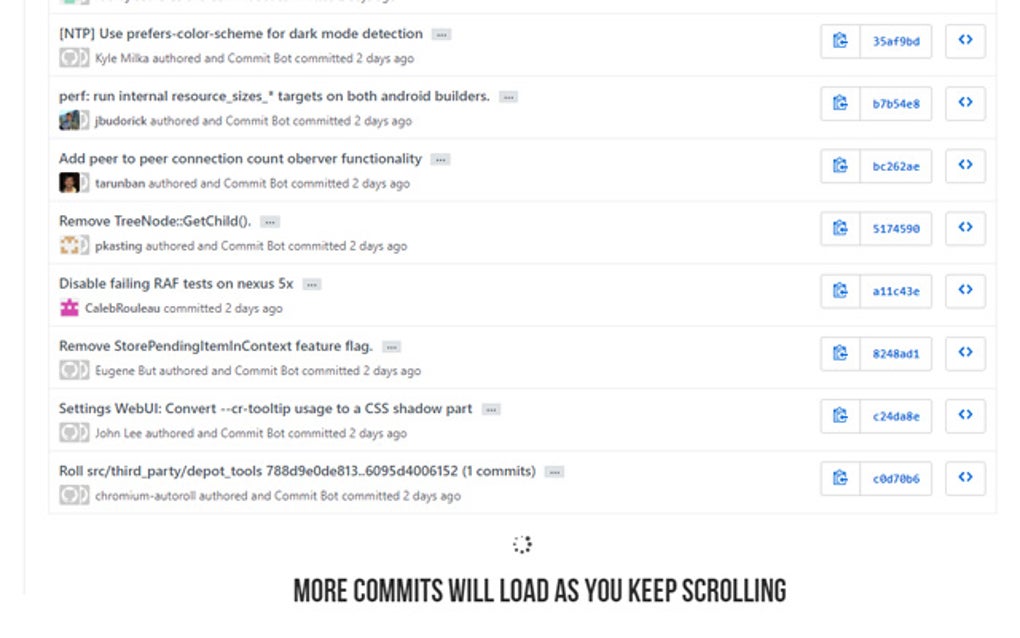 Github Endless Scroll สำหรับ Google Chrome - ส่วนขยาย ดาวน์โหลด