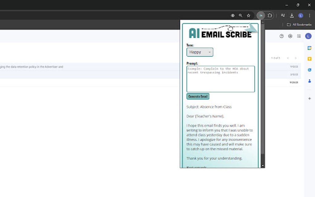AI Email Scribe for Google Chrome - Extension Download