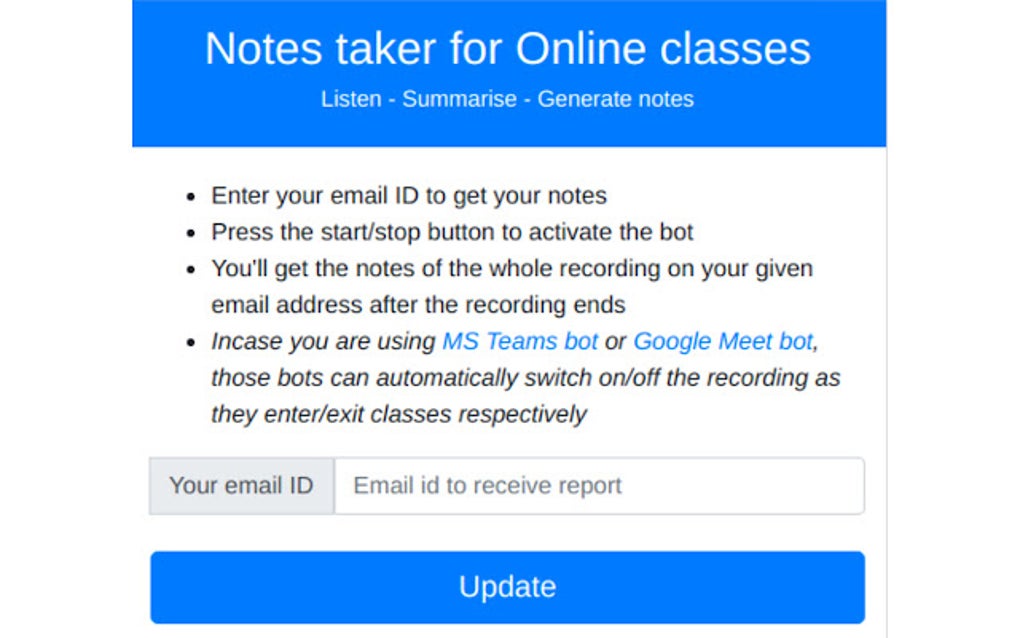 Auto-Notes taker for Online classes for Google Chrome - Extension Download