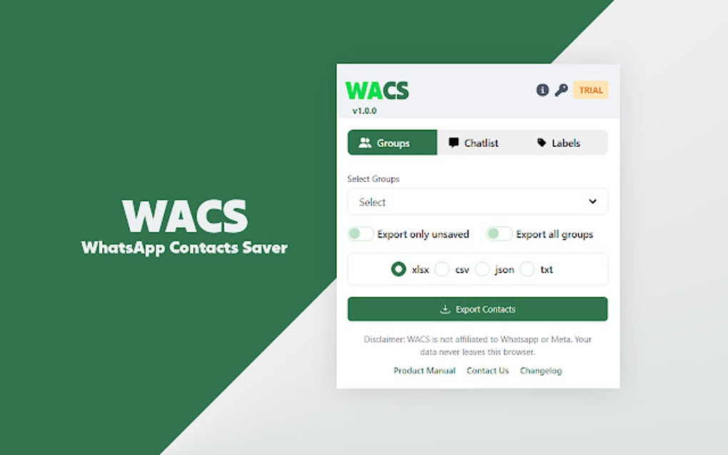 WACS - Whatsapp Groups Contacts Extractor for Google Chrome - Extension ...