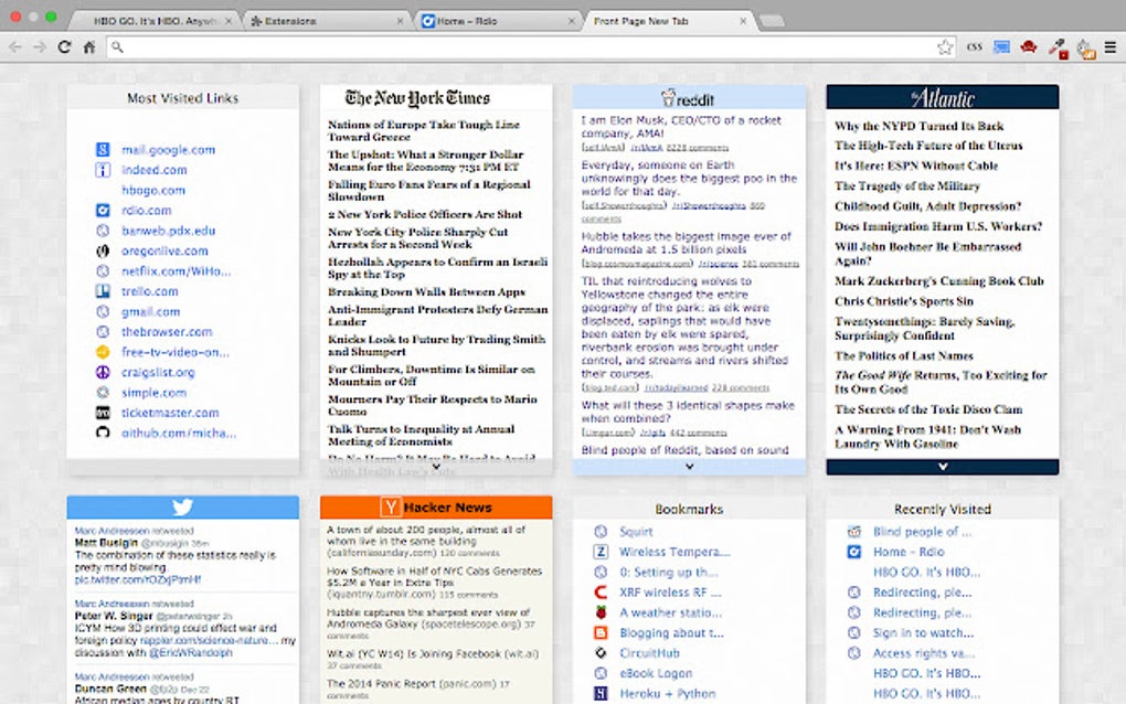 Front Page New Tab (Beta) for Google Chrome - Extension Download