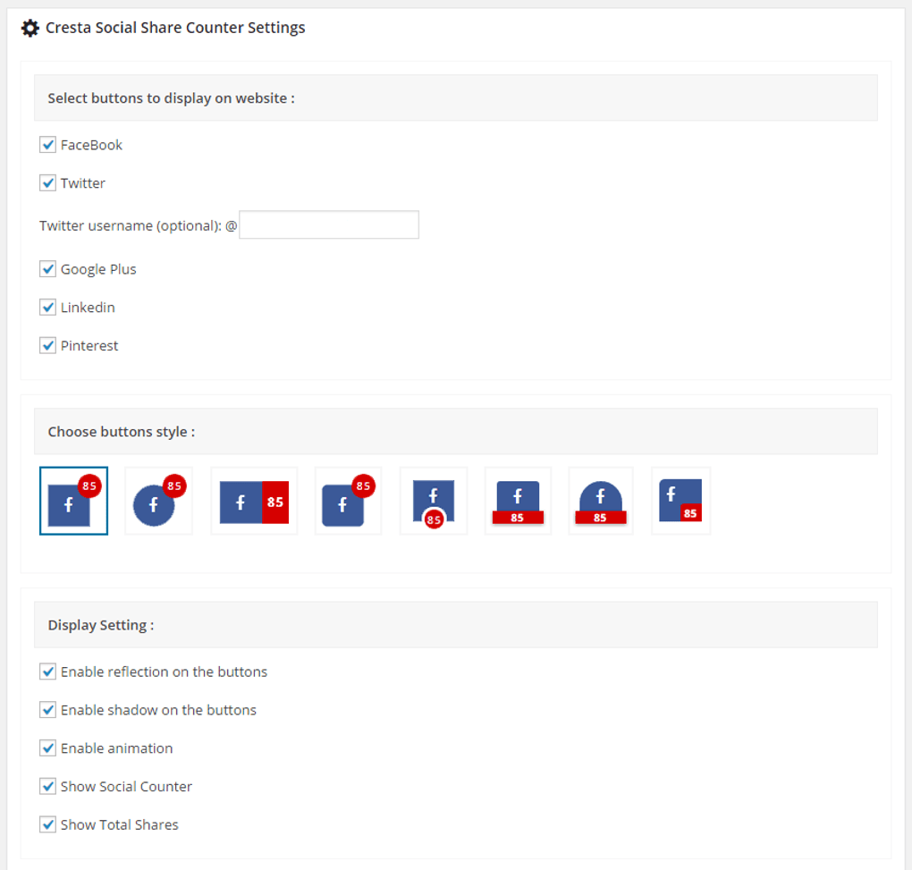 Cresta Social Share Counter for WordPress - Download