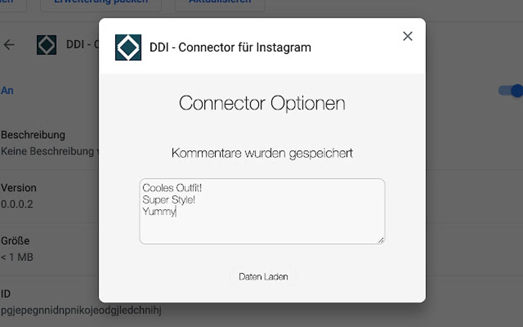 DDI - Connector für Instagram for Google Chrome - Extension Download