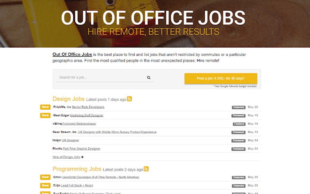 Out Of Office Jobs for Google Chrome - Extension Download