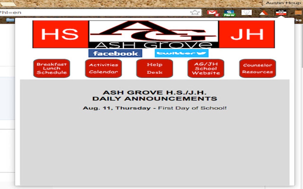 Ash Grove HS/JH Announcements for Google Chrome - Extension Download