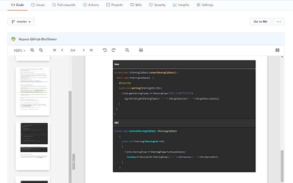 Aspose GitHub DocViewer for Google Chrome - Extension Download