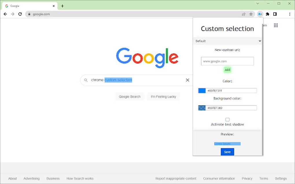 Custom selection per Google Chrome - Estensione Download