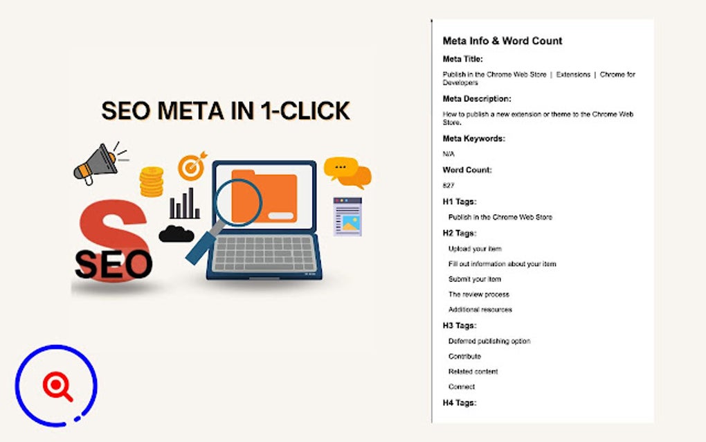 Meta Info & Word Count สำหรับ Google Chrome - ส่วนขยาย ดาวน์โหลด