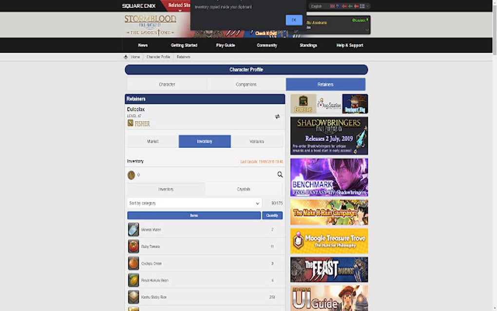 Lodestone inventory grabber Google Chrome 용 - 확장 프로그램 다운로드