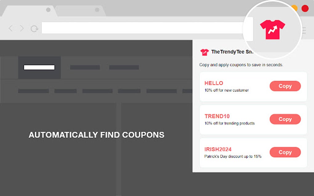 TheTrendyTee Smart Coupon para Google Chrome - Extensión Descargar