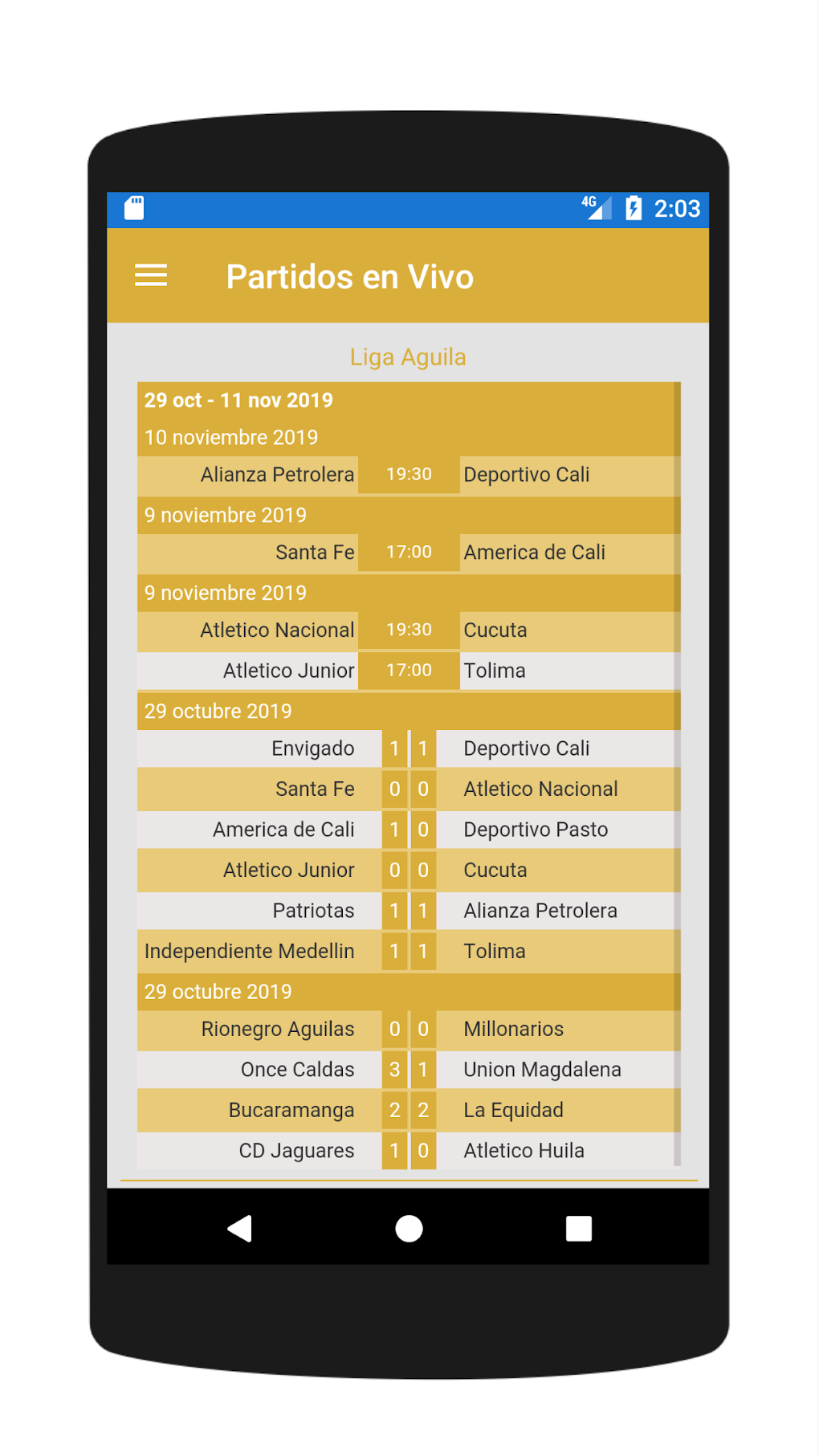 Colombian Soccer live for Android - Download