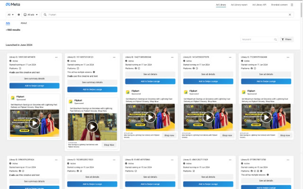 Swipe Lounge - Save Facebook and LinkedIn Ads für Google Chrome - Erweiterung Download
