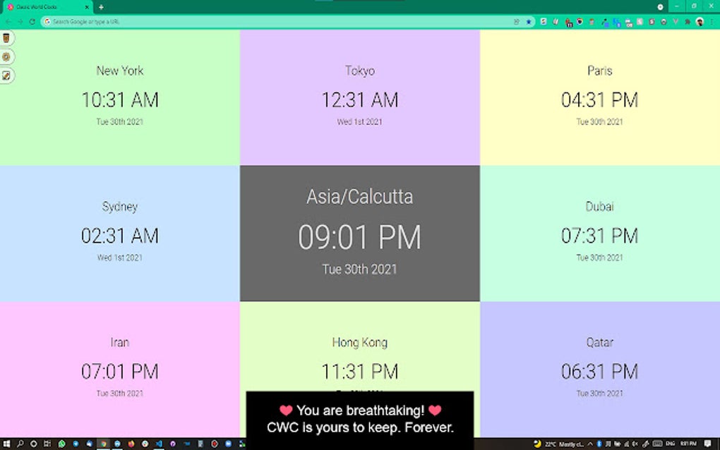 Classic World Clocks Google Chrome 용 - 확장 프로그램 다운로드