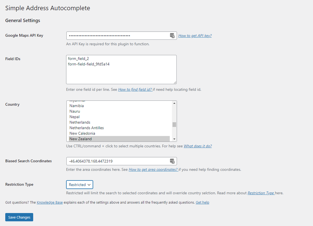 WordPress 용 Simple Address Autocomplete - 다운로드