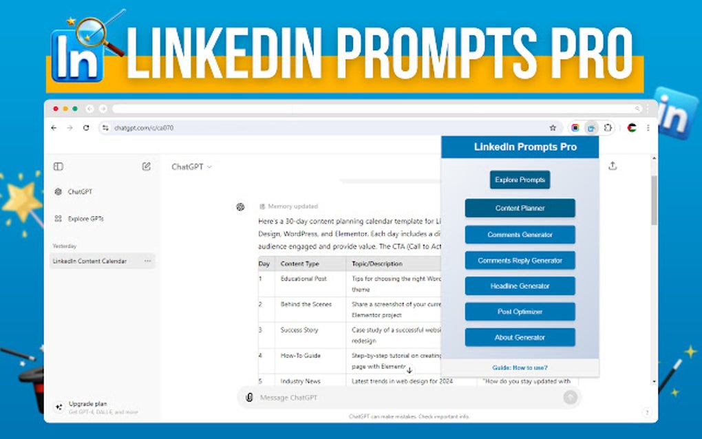 LinkedIn Prompts Pro para Google Chrome - Extensión Descargar