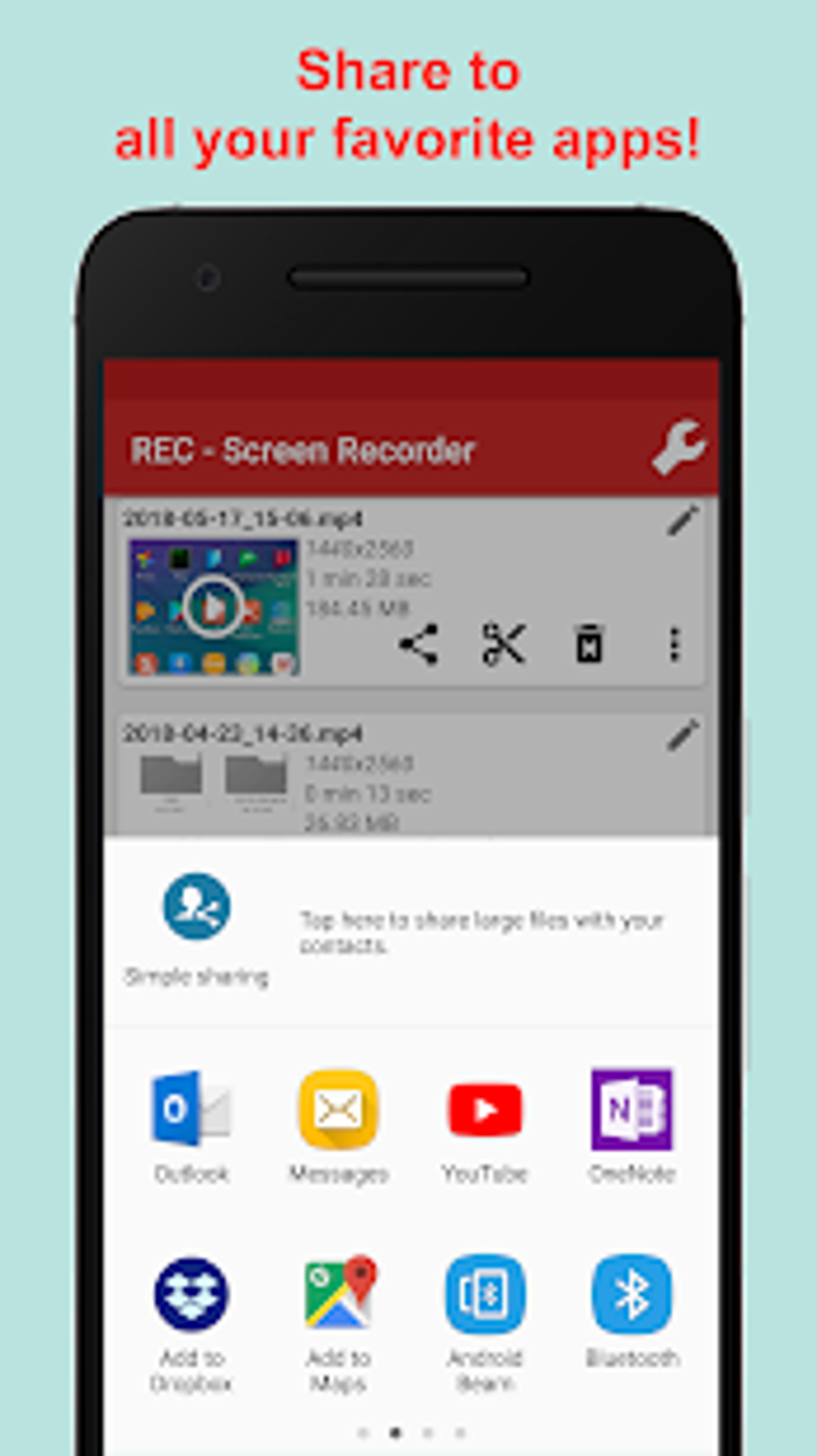 REC - Screen Recorder. UHD FHD HD onoff audio APK para Android - Descargar