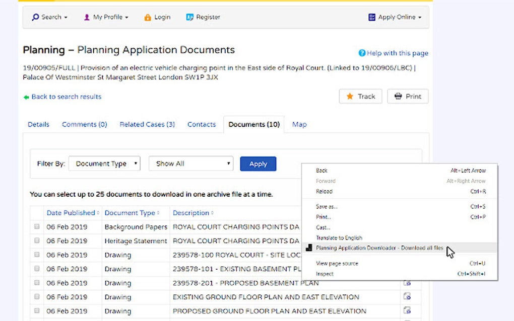 Planning Application Downloader for Google Chrome - Extension Download