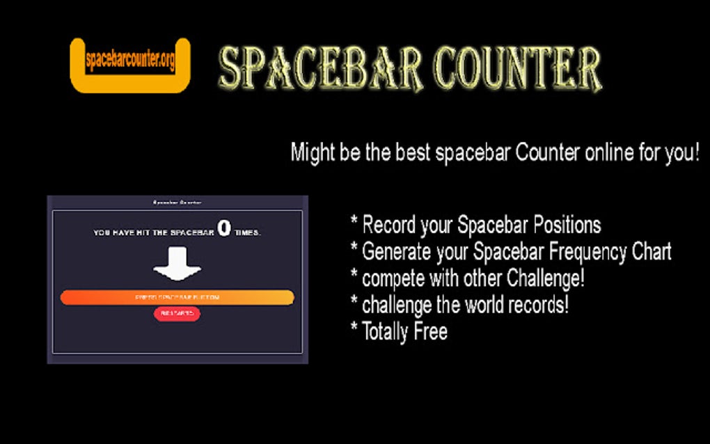 Spacebar Counter tool for Google Chrome - Extension Download
