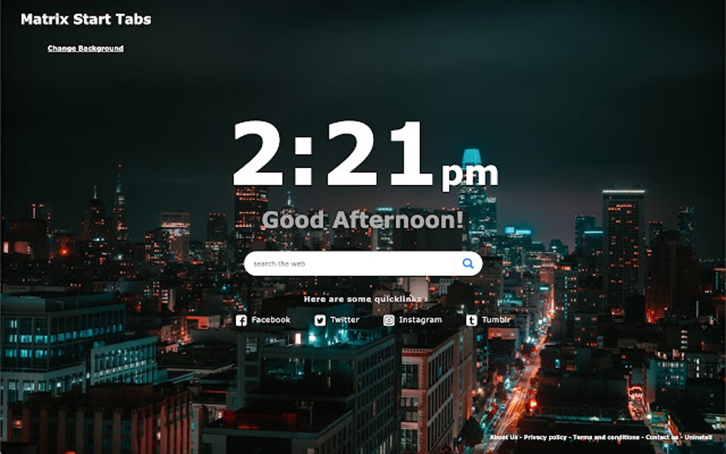 Matrix Start Tabs para Google Chrome - Extensión Descargar