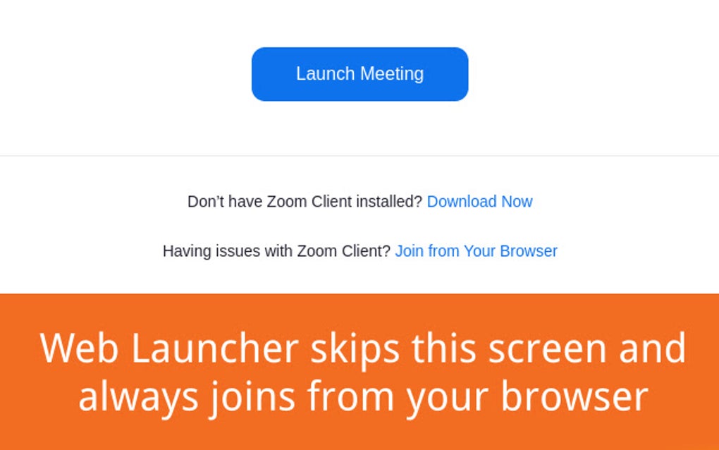 Web Launcher for Zoom for Google Chrome - Extension Download