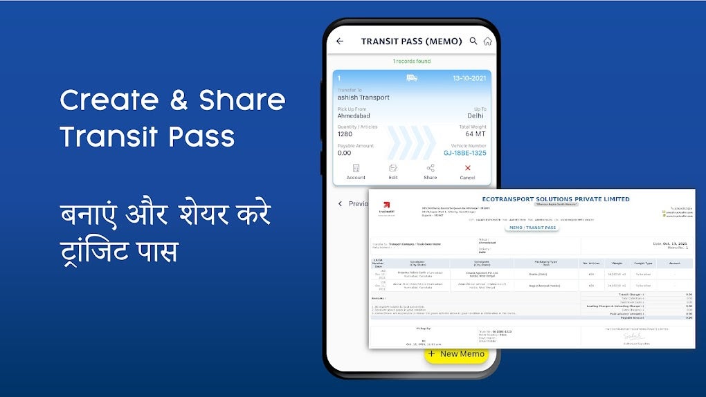 Online LR Transport LR Bilty para Android - Download