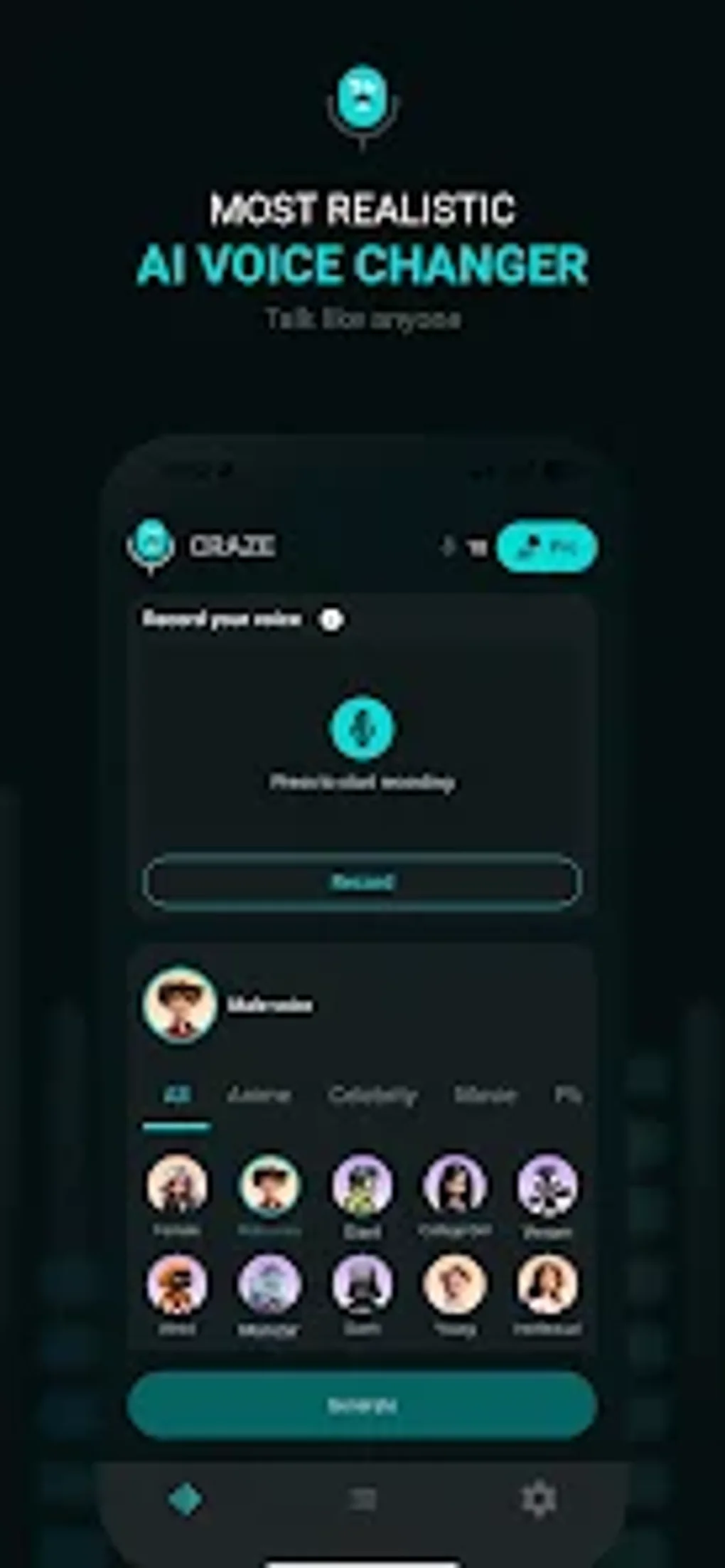Voice Changer AI - Craze para Android - Descargar
