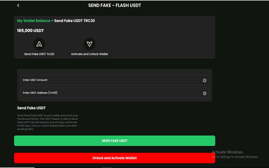 flashcoinsender.com - Send Fake/Flash USDT for Google Chrome ...