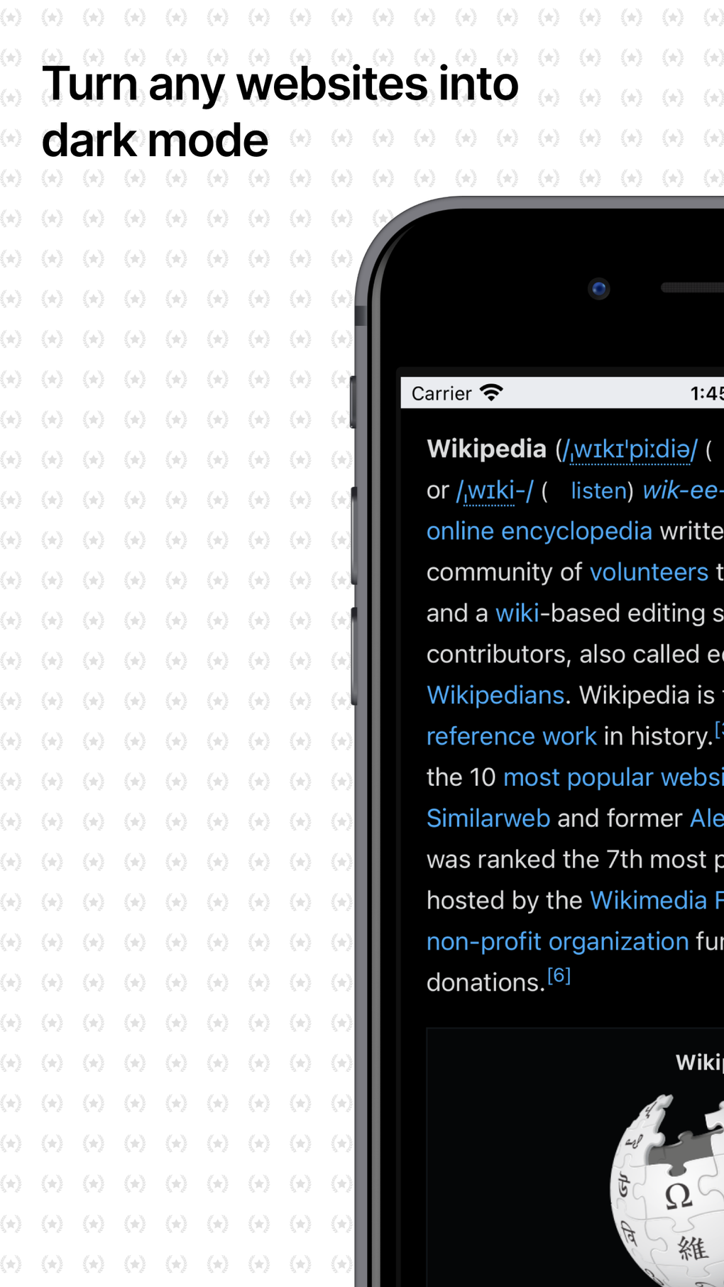 Blacked dark reader for safari for iPhone - Download