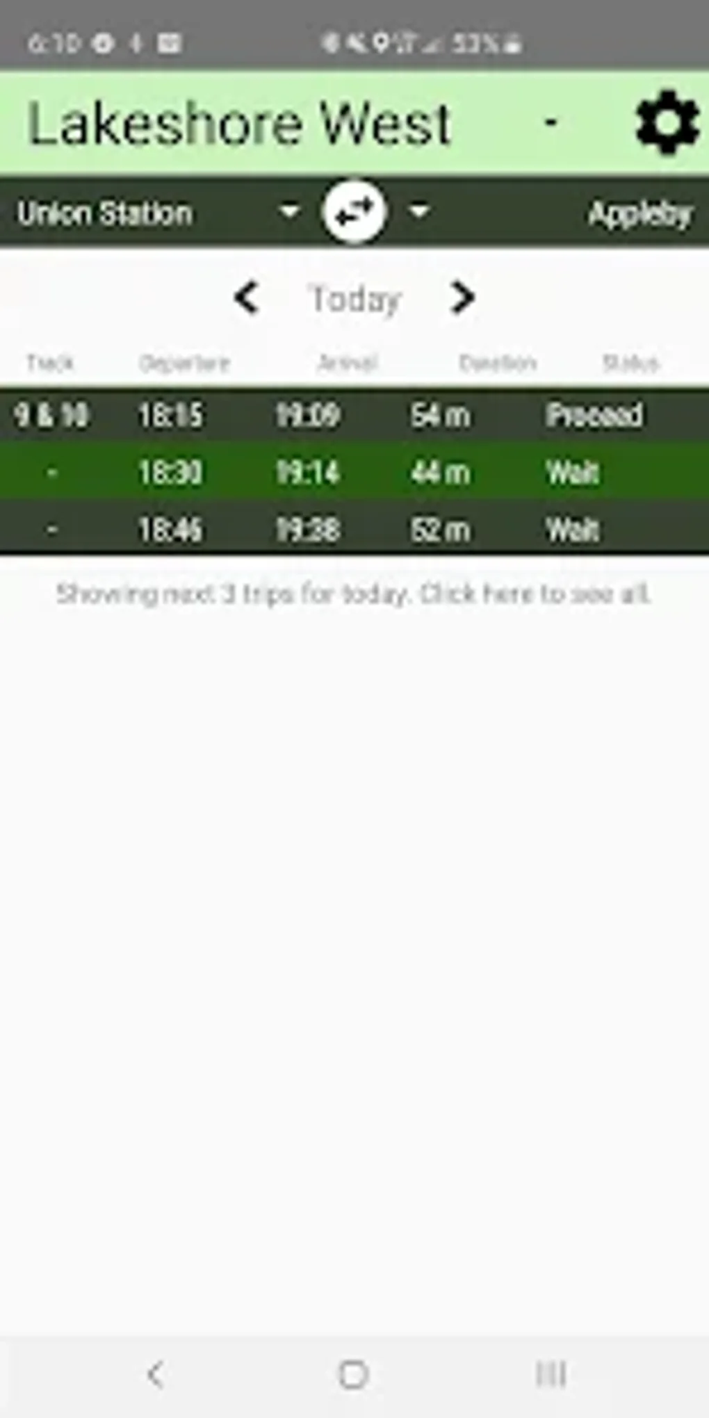 GO Train Schedules And Claims Android 