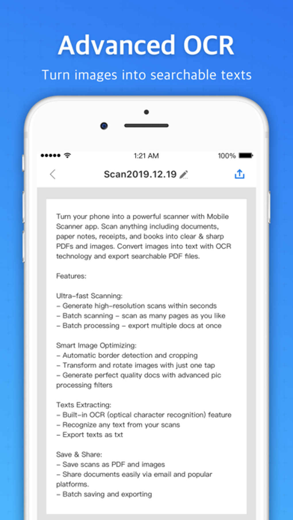 Mobile Scanner App - Scan PDF para iPhone - Descargar