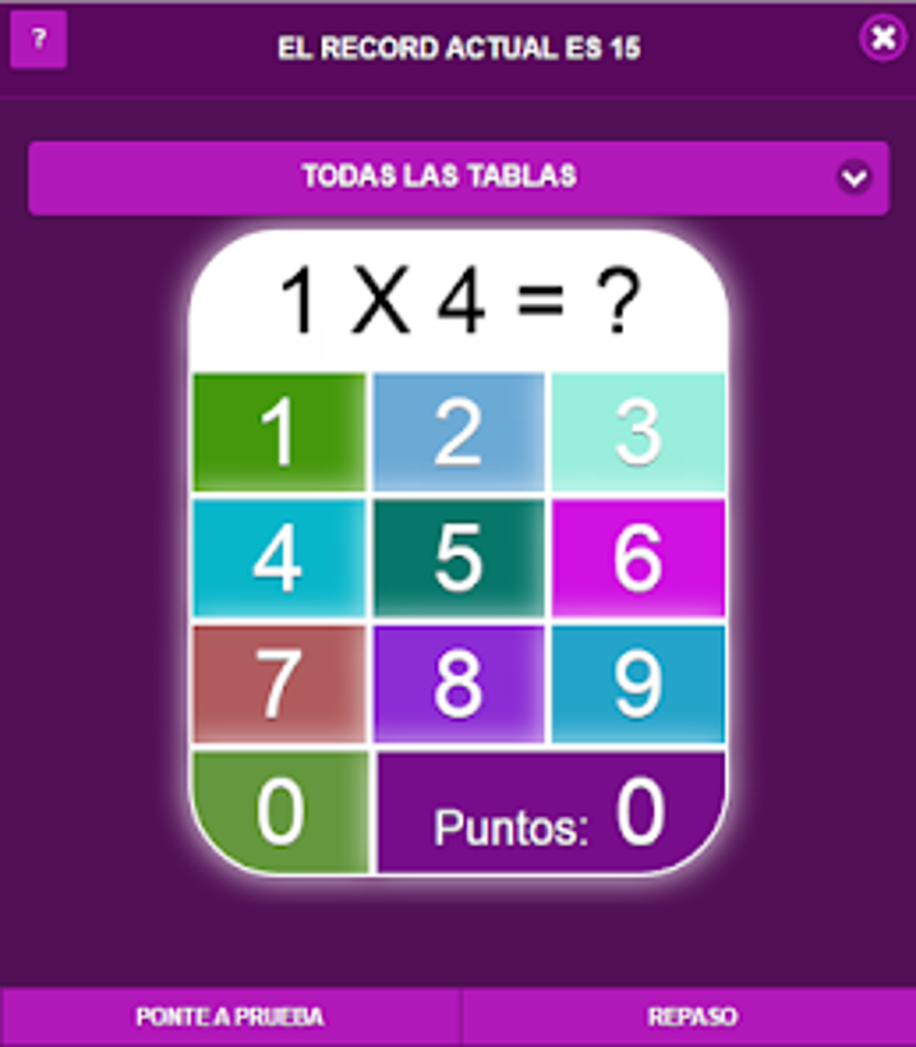 Tablas de multiplicar para Android - Descargar