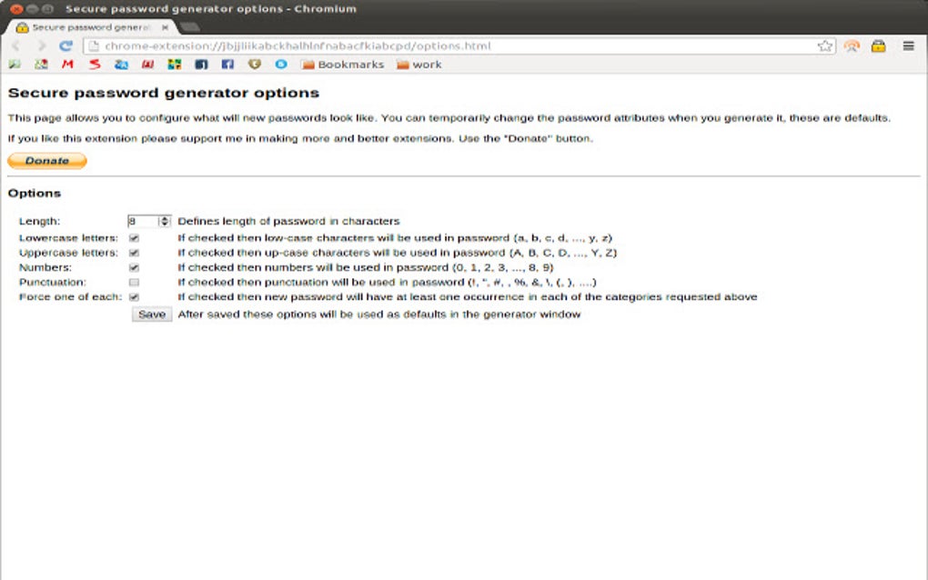 Secure Password Generator para Google Chrome - Extensión Descargar