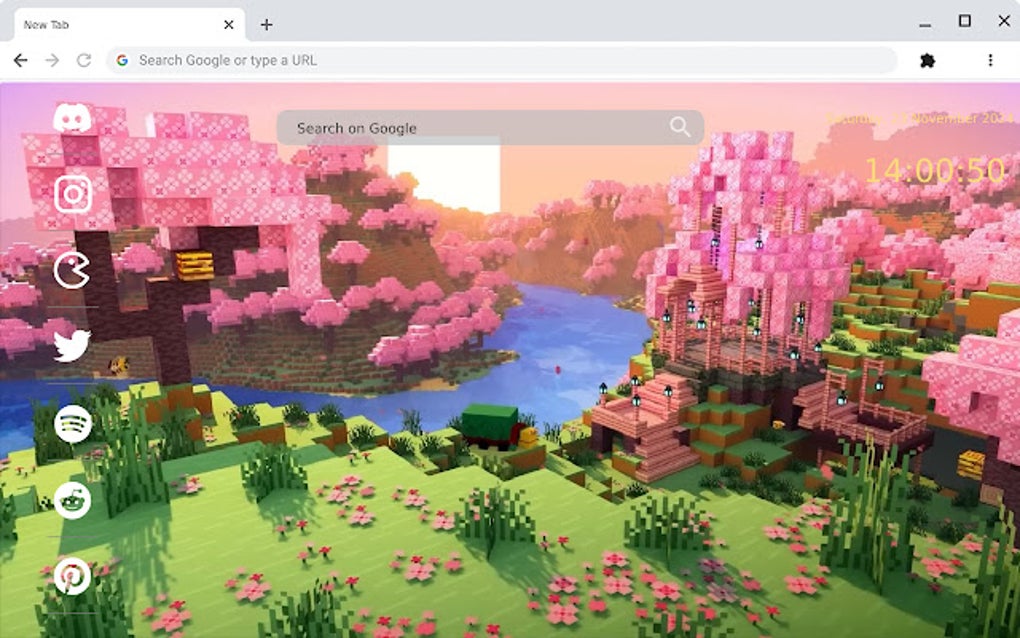 Cherry Grove Minecraft Live Wallpaper for Google Chrome - Extension Download