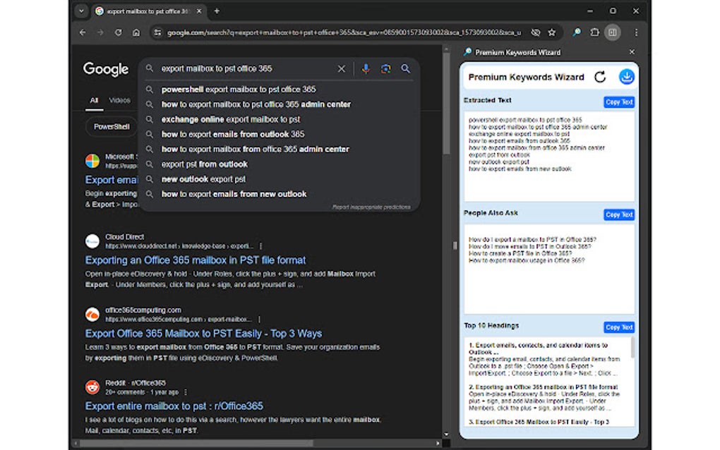 Premium Keywords Wizard para Google Chrome - Extensión Descargar