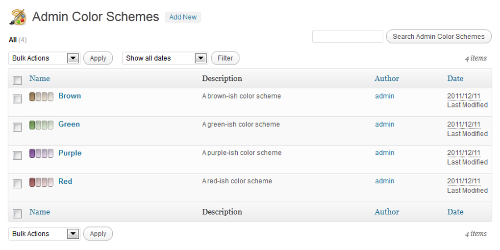 Easy Admin Color Schemes para WordPress - Descargar