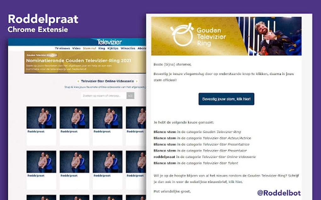 Roddelpraat Gouden Televisie-Ring Google Chrome 용 - 확장 프로그램 다운로드