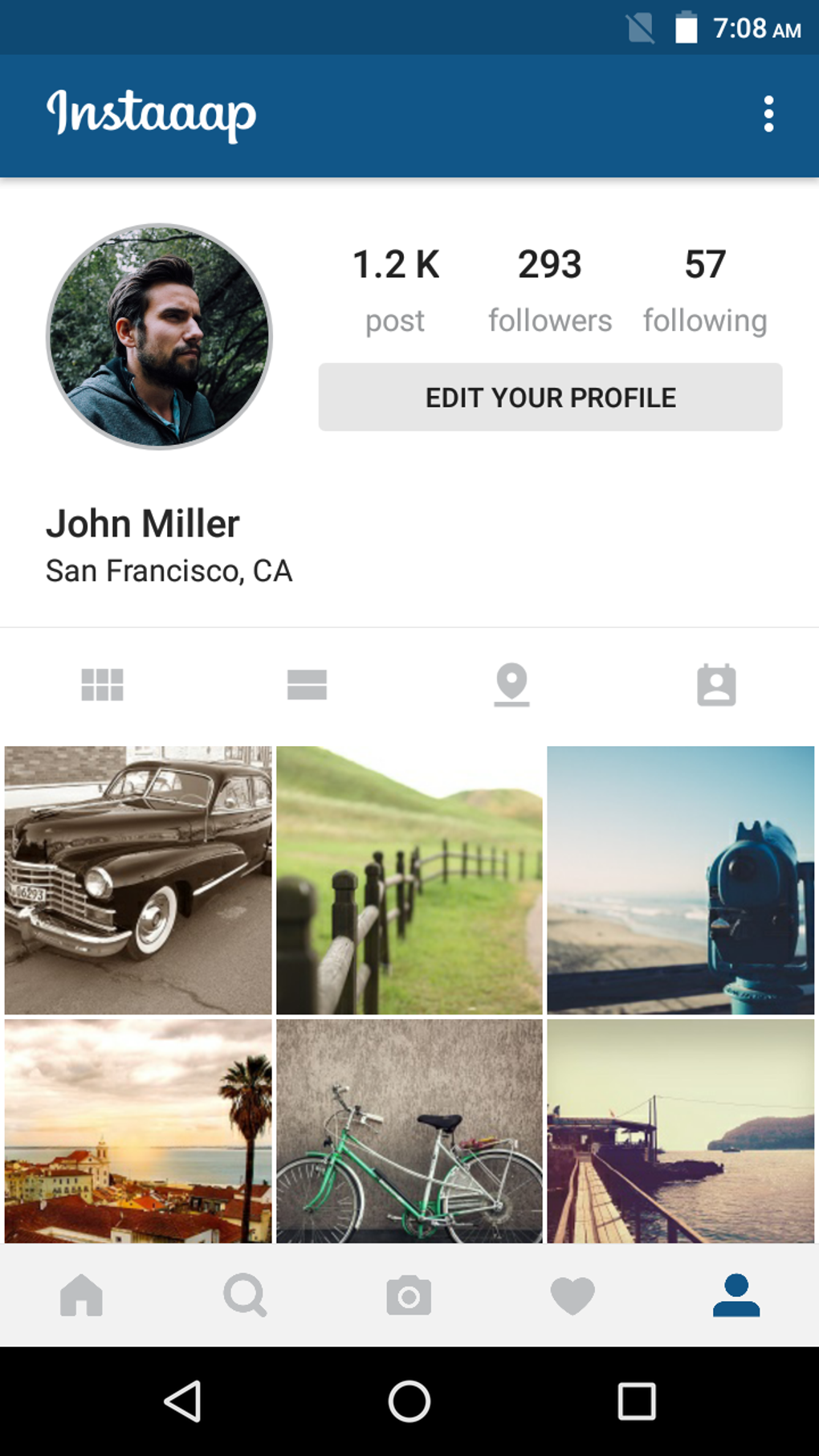 Insta App - Material UI Templa for Android - Download