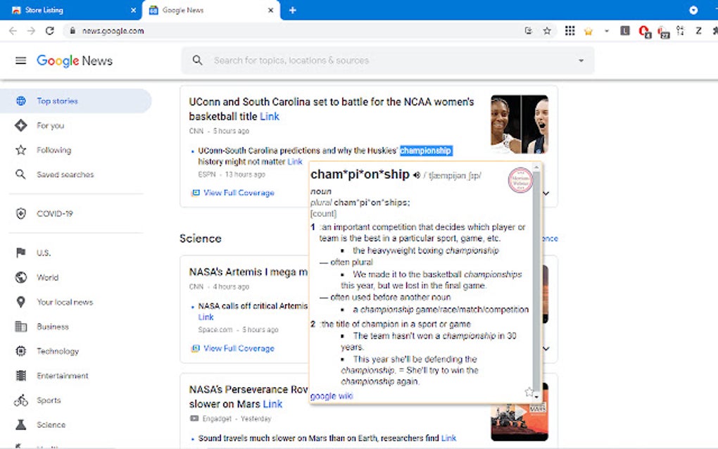 Learner's Dictionary for Google Chrome - Extension Download