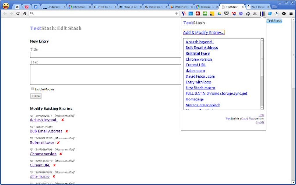 TextStash Google Chrome 용 - 확장 프로그램 다운로드