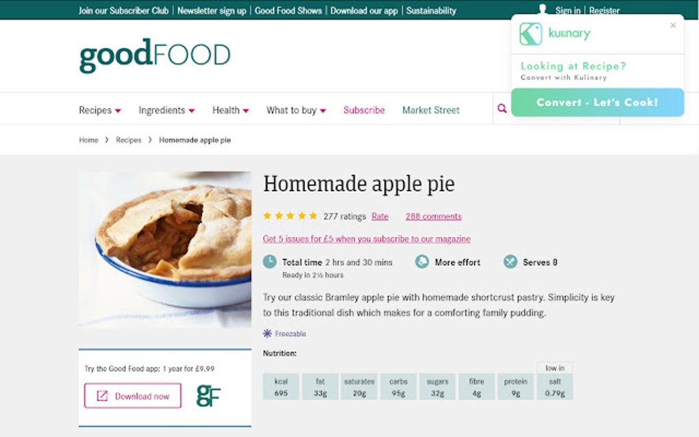 Kulinary for Google Chrome - Extension Download