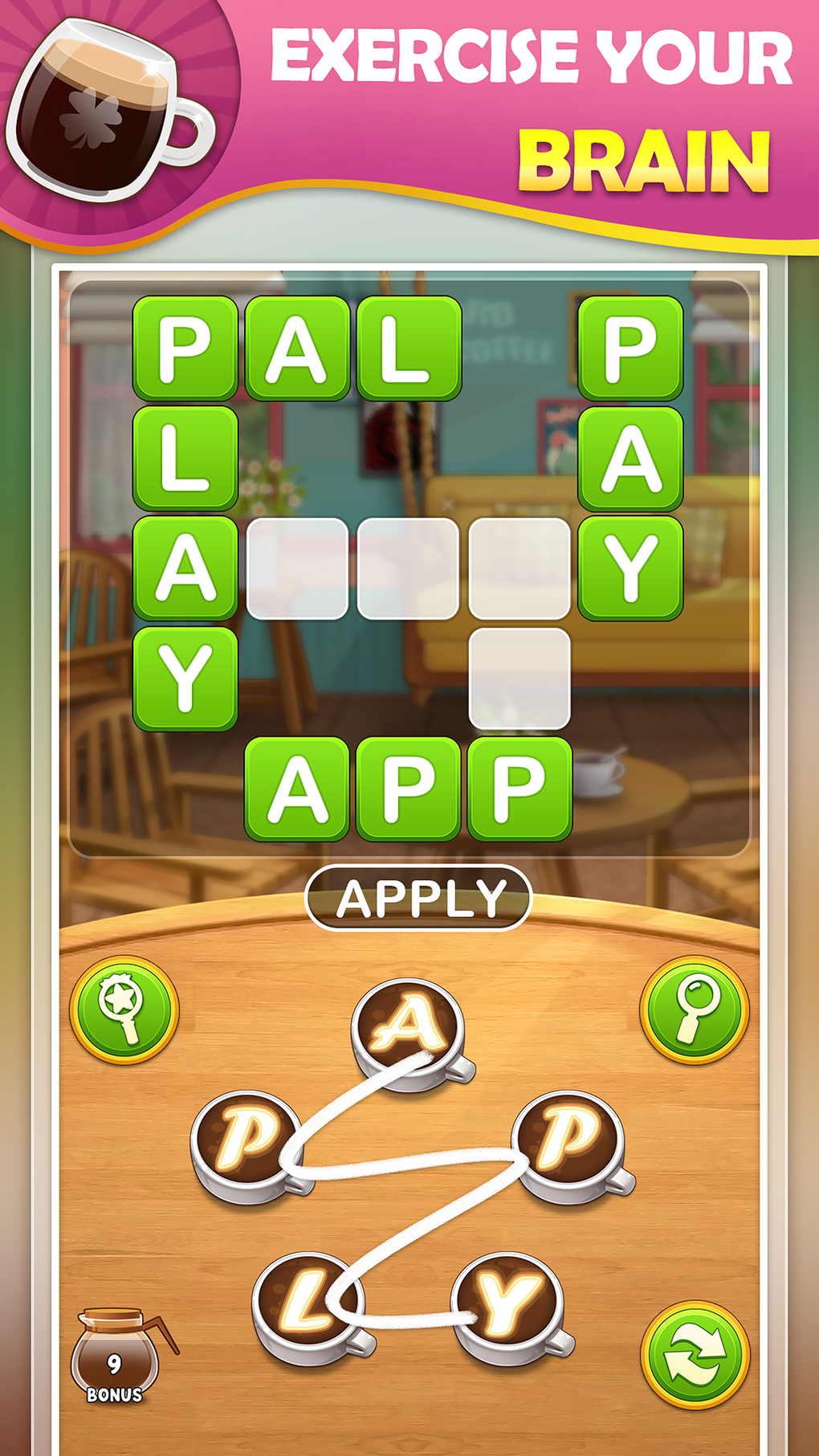 IPhone Brain Training Game WordCoffee 