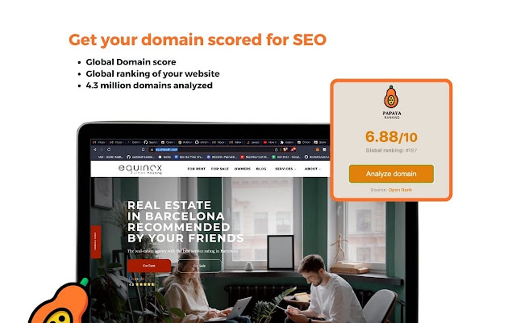 Papaya ranking: domain rank analysis for Google Chrome - Extension Download