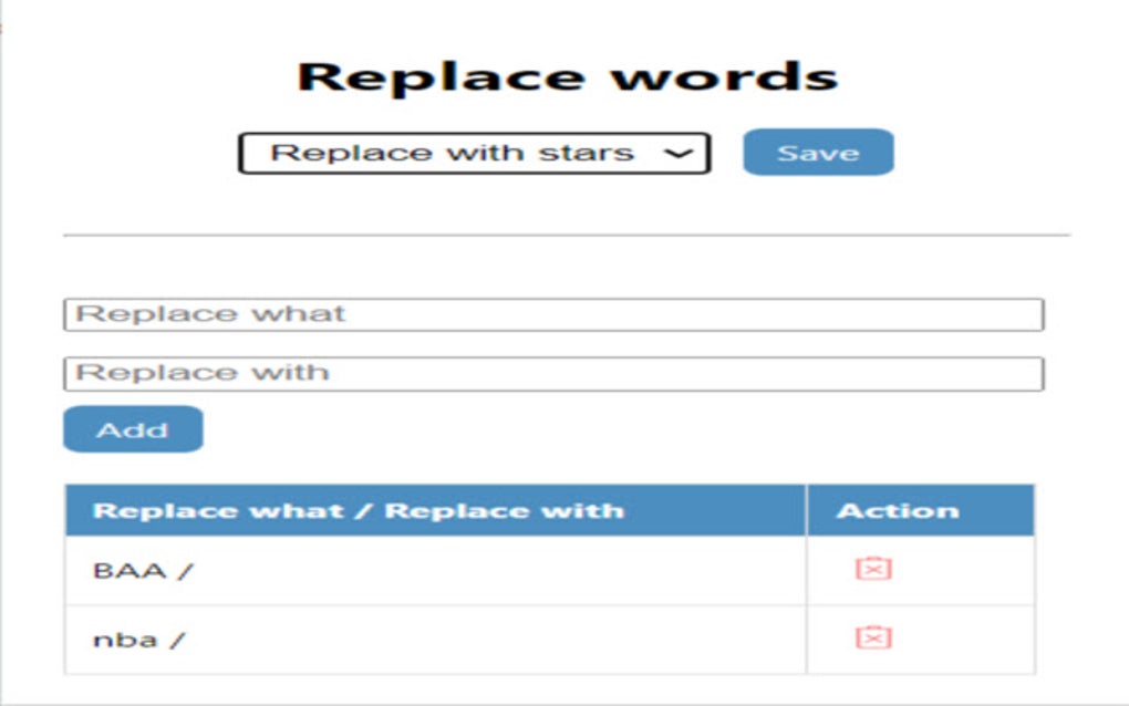 Replace words für Google Chrome - Erweiterung Download